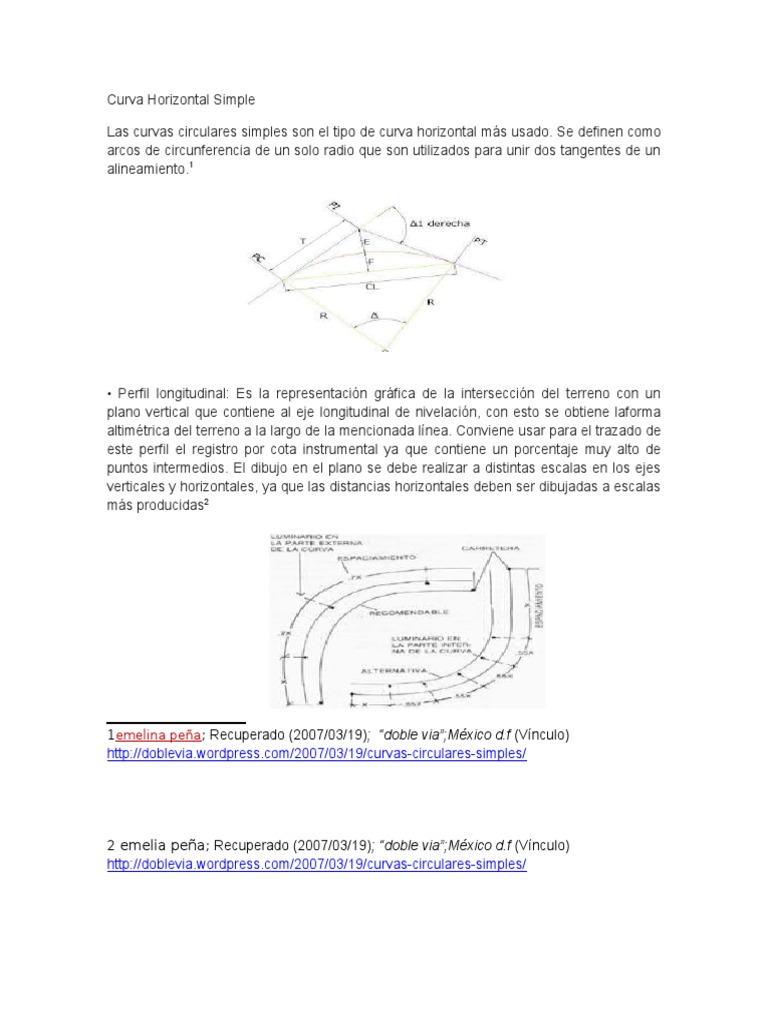 Curva Horizontal Simple | Descargar gratis PDF | Curva | Tangente
