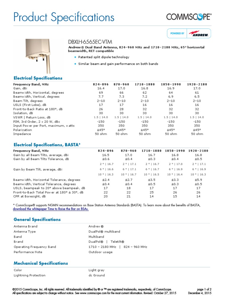 DBXLH 6565ec VTM - Aspx | PDF | Antenna (Radio) | Electricity