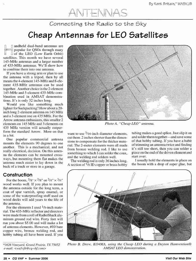 Cheap Antennas for LEO Satellites | Antenna (Radio) | Electronic ...