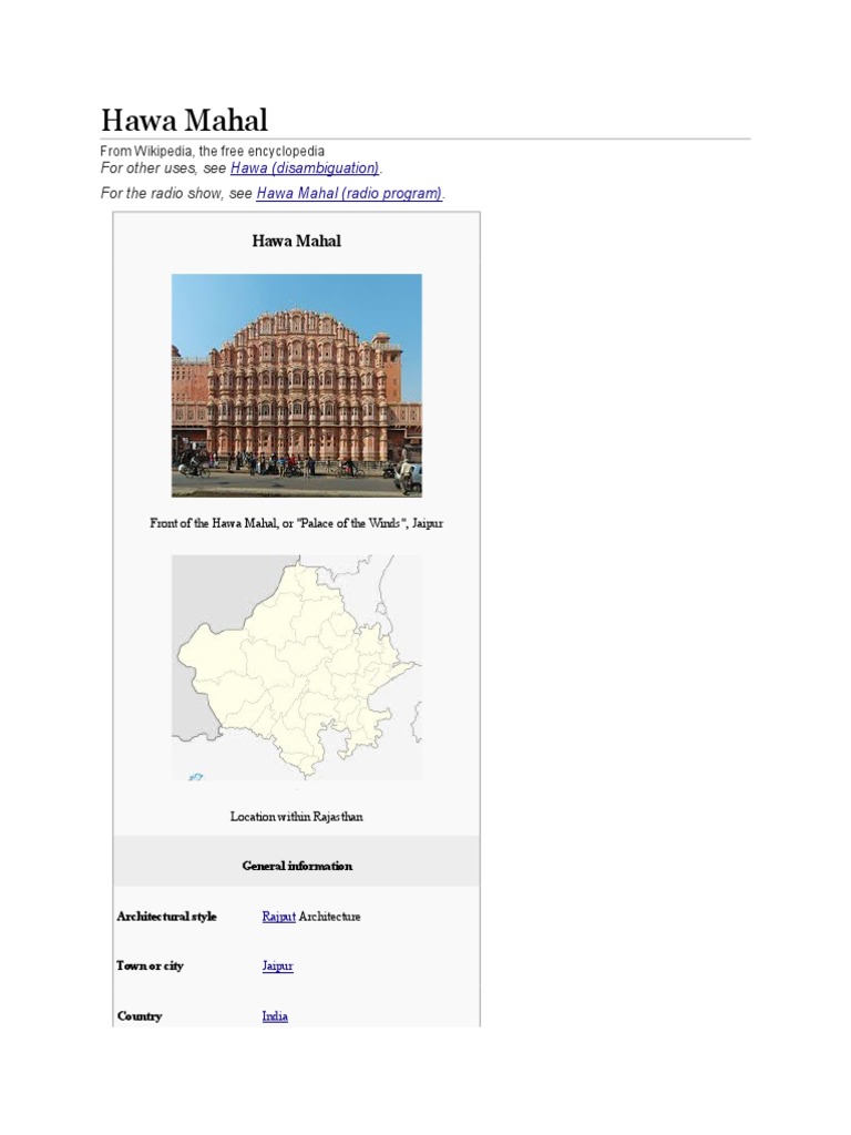 Hawa Mahal | PDF | Architectural Design | Architecture