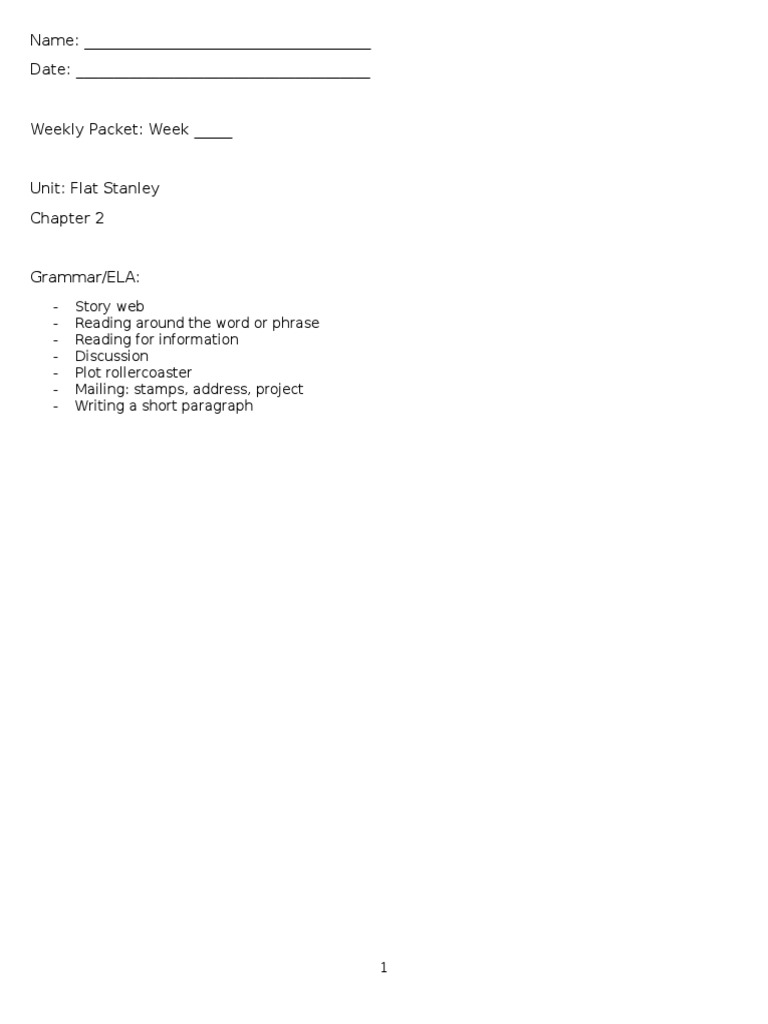 Week 2 Packet Answers | PDF | Adjective | Verb