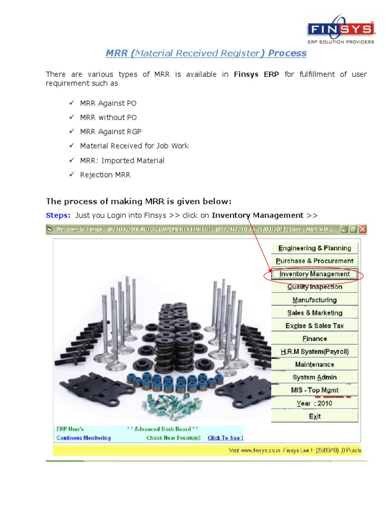 Inventory Management (MRR, Material Issue Material Return Material ...