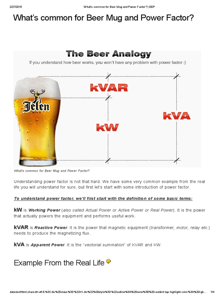 What's Common for Beer Mug and Power Factor_ _ EEP | Electromagnetism ...