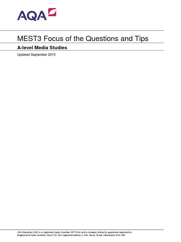AQA A-Level Media Studies Exam Tips | PDF | Case Study | Social Media