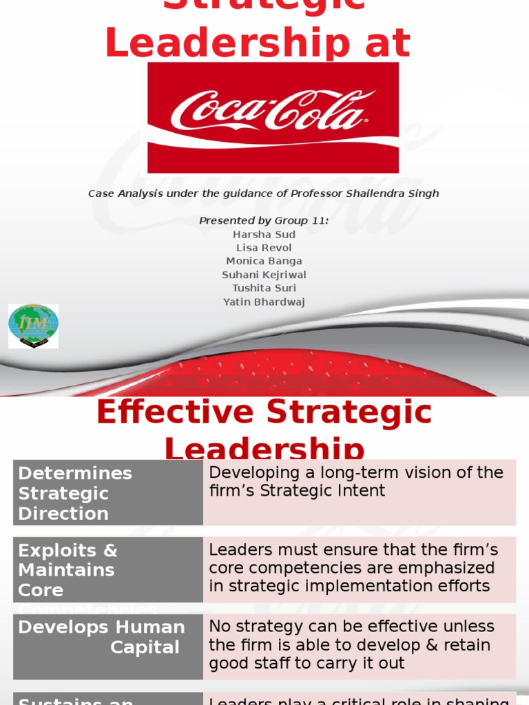 Strategic Leadership at Coca Cola | Coca Cola | Leadership