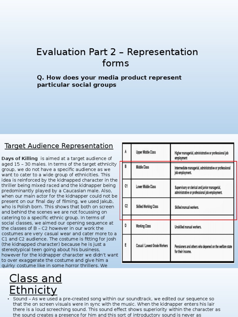 Evaluation Part 2 - Representation Forms | PDF | Art | General Fiction