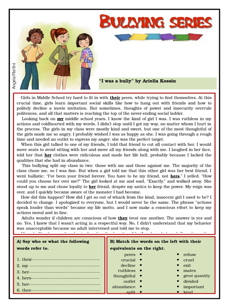 Middle School Bullying Reflection | PDF | Bullying | Anger