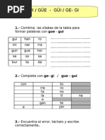 Uso de La GUE GUI GÜE GÜI para Tercer Grado de Primaria | PDF