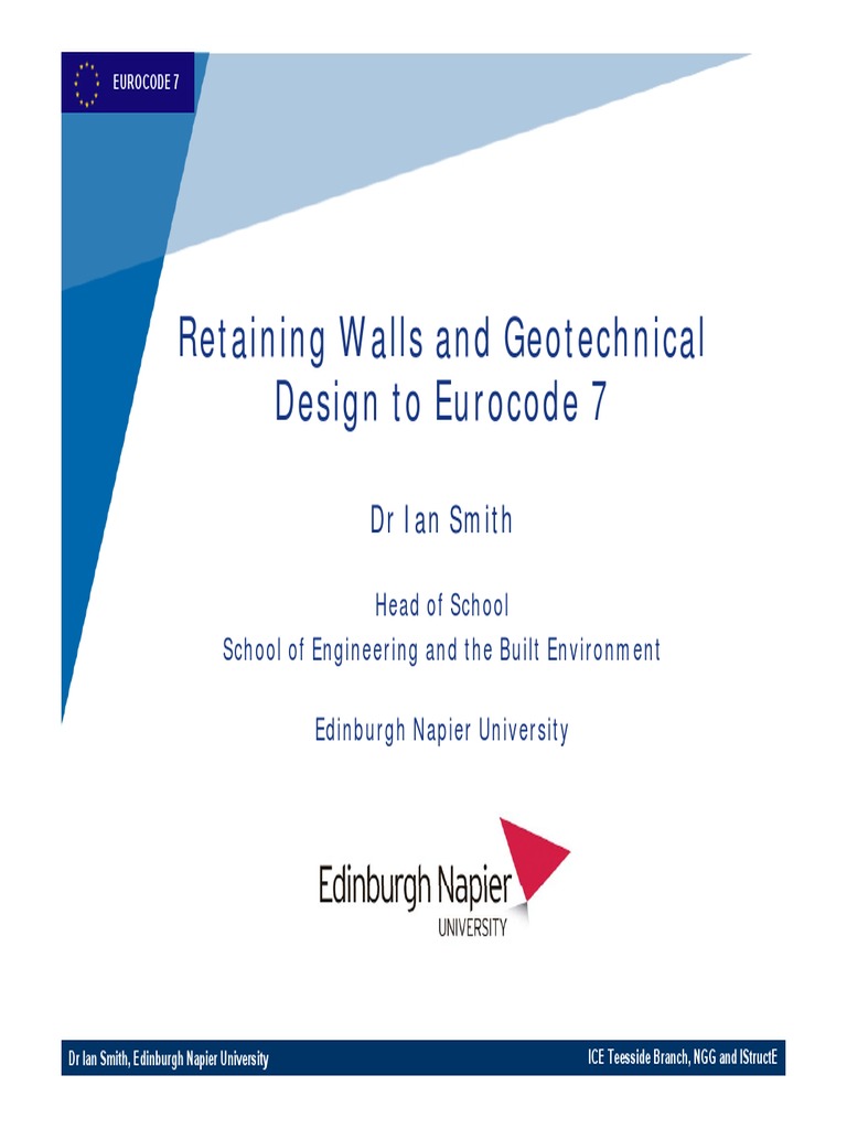 Retaining Walls and Geotechnical Design To Eurocode 7 Summary ...