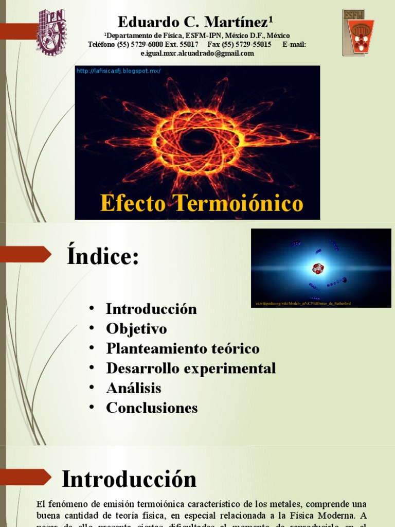 Efecto Termoiónico | PDF | Electrón | Corriente eléctrica