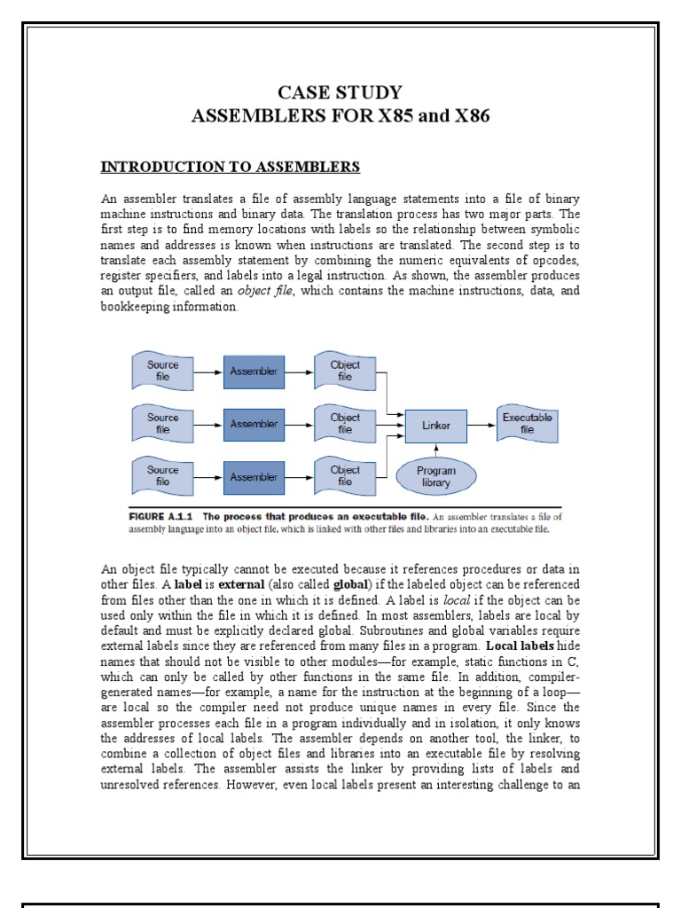 Case Study Assemblers For X85 and X86 | PDF | Assembly Language | Central Processing Unit