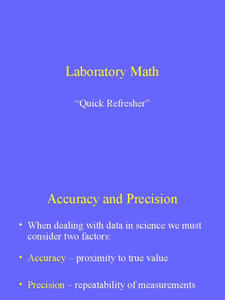 Laboratory Math 4 | PDF | Significant Figures | Accuracy And Precision