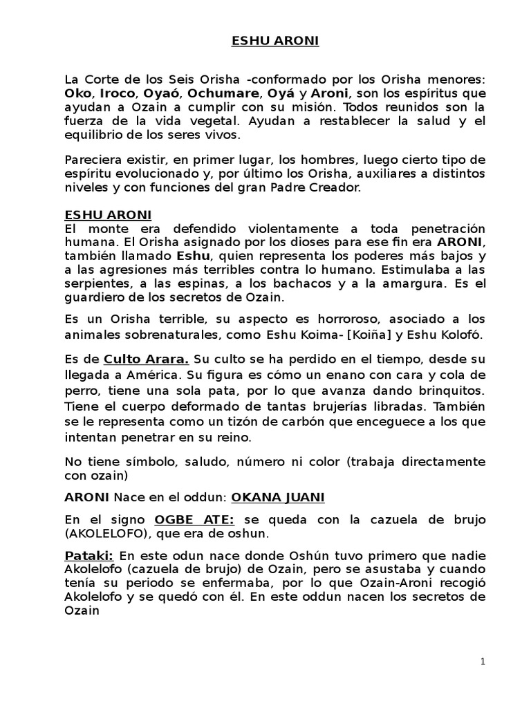 Carga de Eshu Aroni | PDF | Espíritu | Brujería