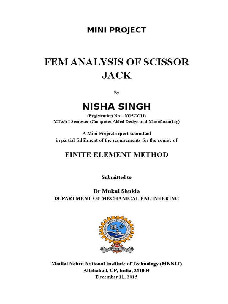 Fem Project Report | PDF | Strength Of Materials | Finite Element Method