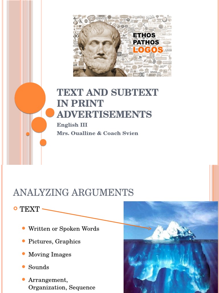 12 - Text and Subtext in Print Ads | PDF | Logos | Advertising