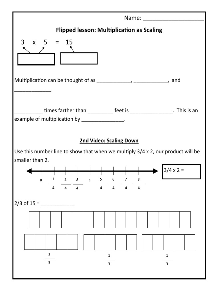 Flipped Lesson Multiplication As Scaling | PDF