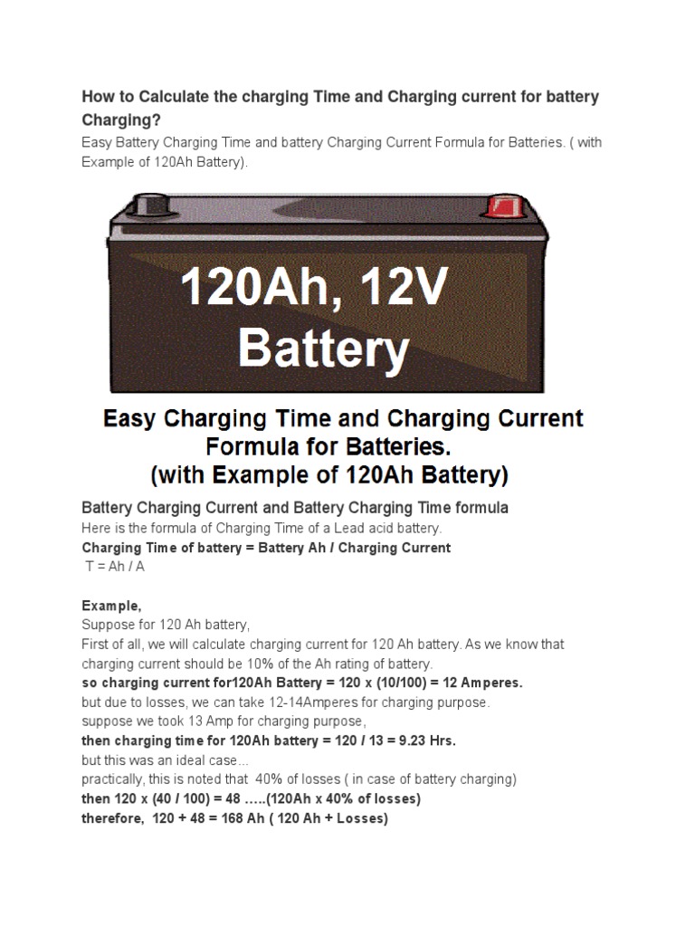 How To Calculate The Charging Time and Charging Current For Battery ...