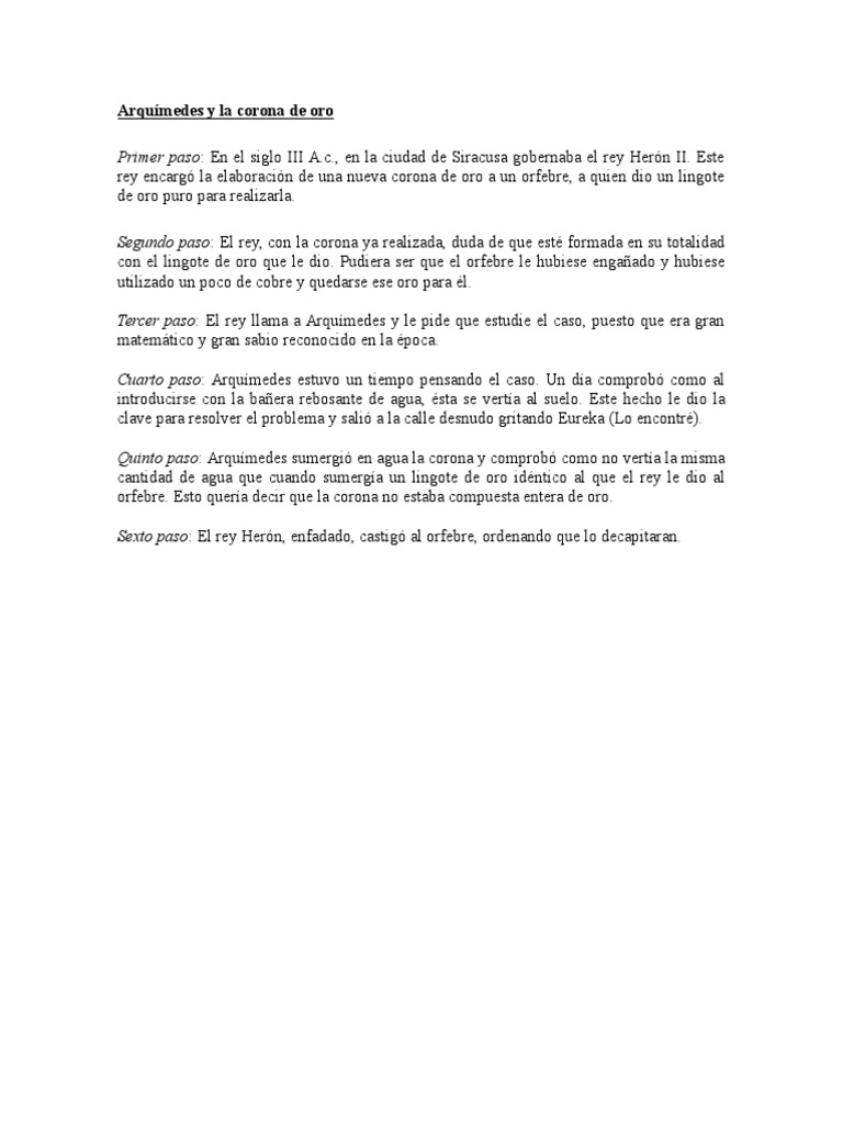 Arquimedes y La Corona | PDF | Historia | Clásicos