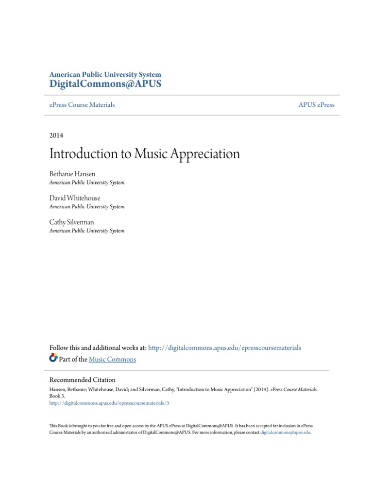 Introduction To Music Appreciation | PDF | Classical Music | Performing ...