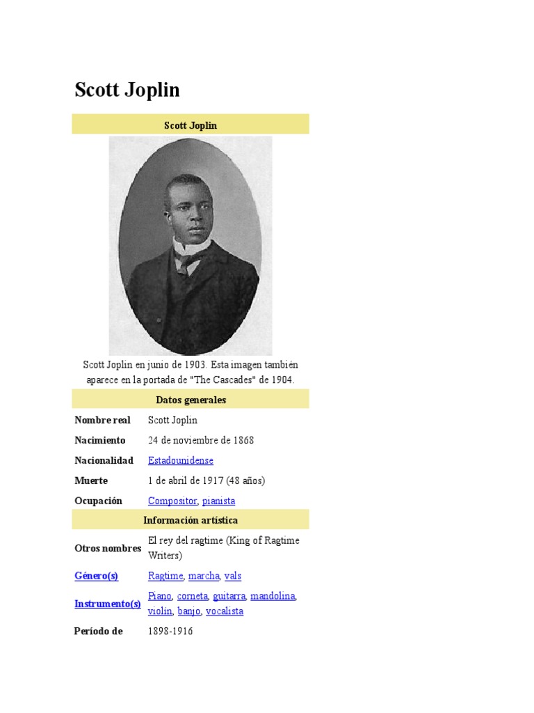Scott Joplin | PDF | Scott Joplin | Trapo de hoja de arce