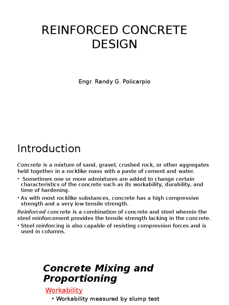 Reinforced Concrete Design :introduction | Download Free PDF ...