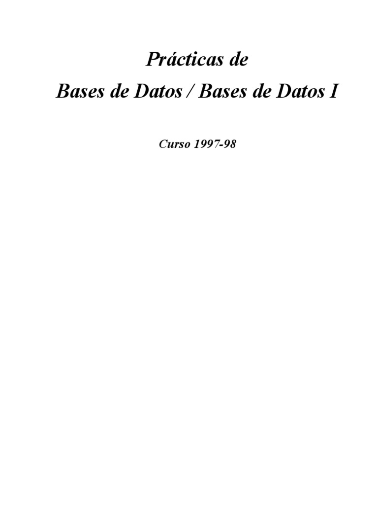 Prácticas Base de Datos | PDF | Bases de datos | Tabla (base de datos)