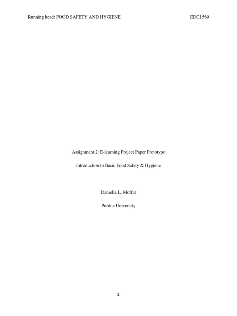 EDCI 569 Paper Prototype: E-Learning Project Proposal | PDF | Hygiene | Educational Technology