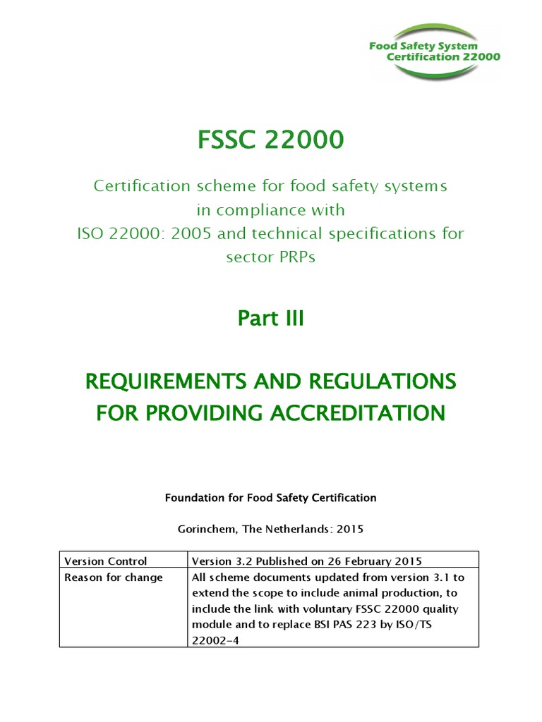 FSSC 22000: Requirements and Regulations For Providing Accreditation ...