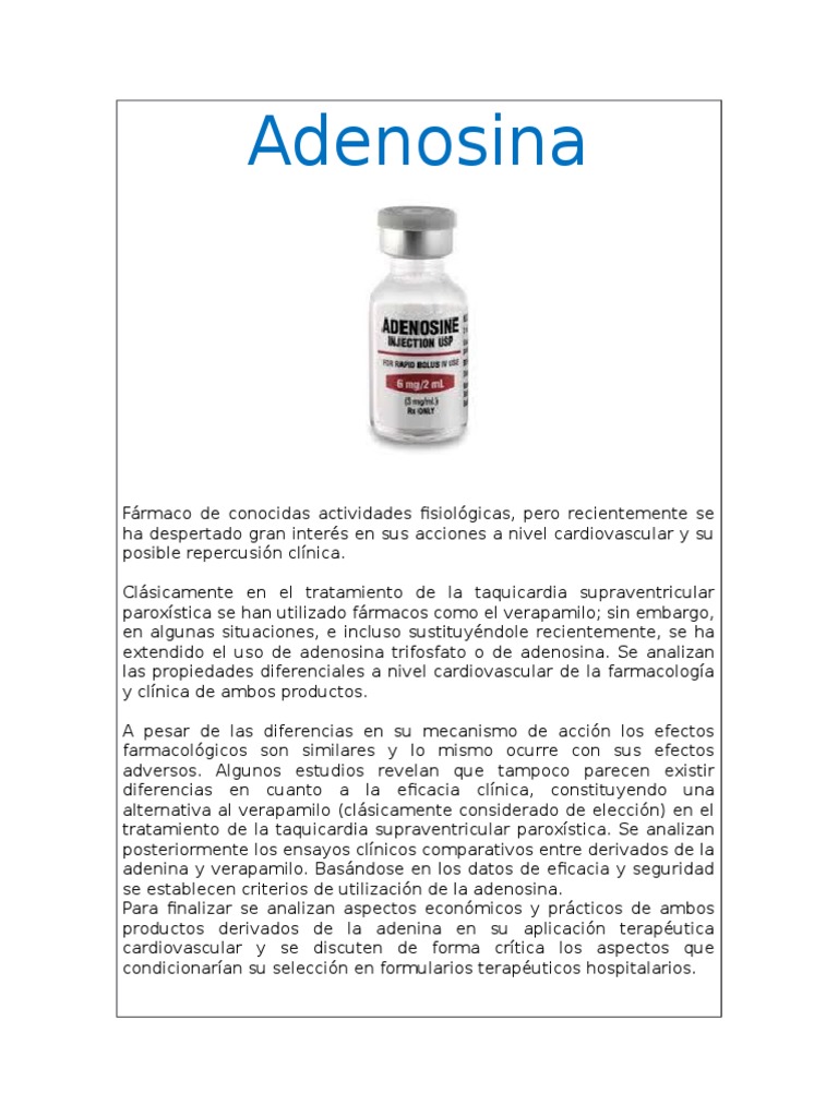 Adenosina | Cardiología | Farmacología | Prueba gratuita de 30 días ...