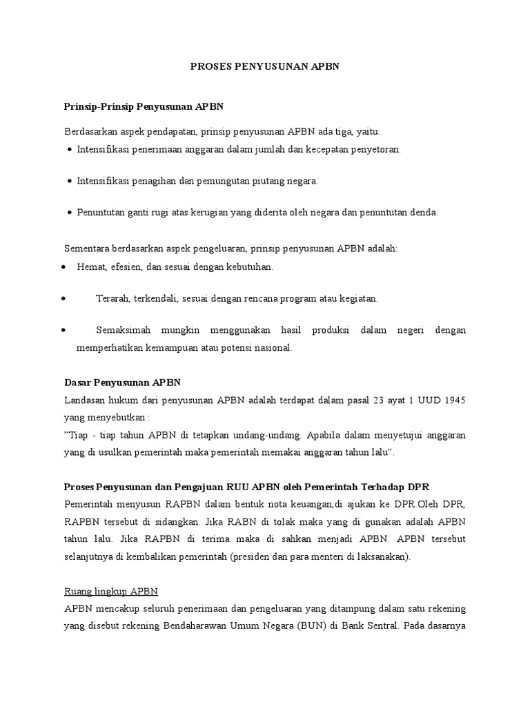 Proses Penyusunan Apbn | PDF