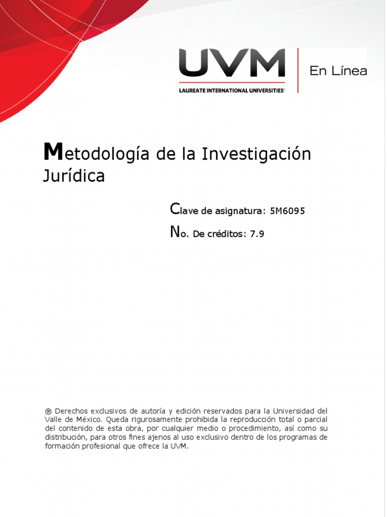 Metodologia de La Inv Juridica UVM | PDF | Aprendizaje | Metodología