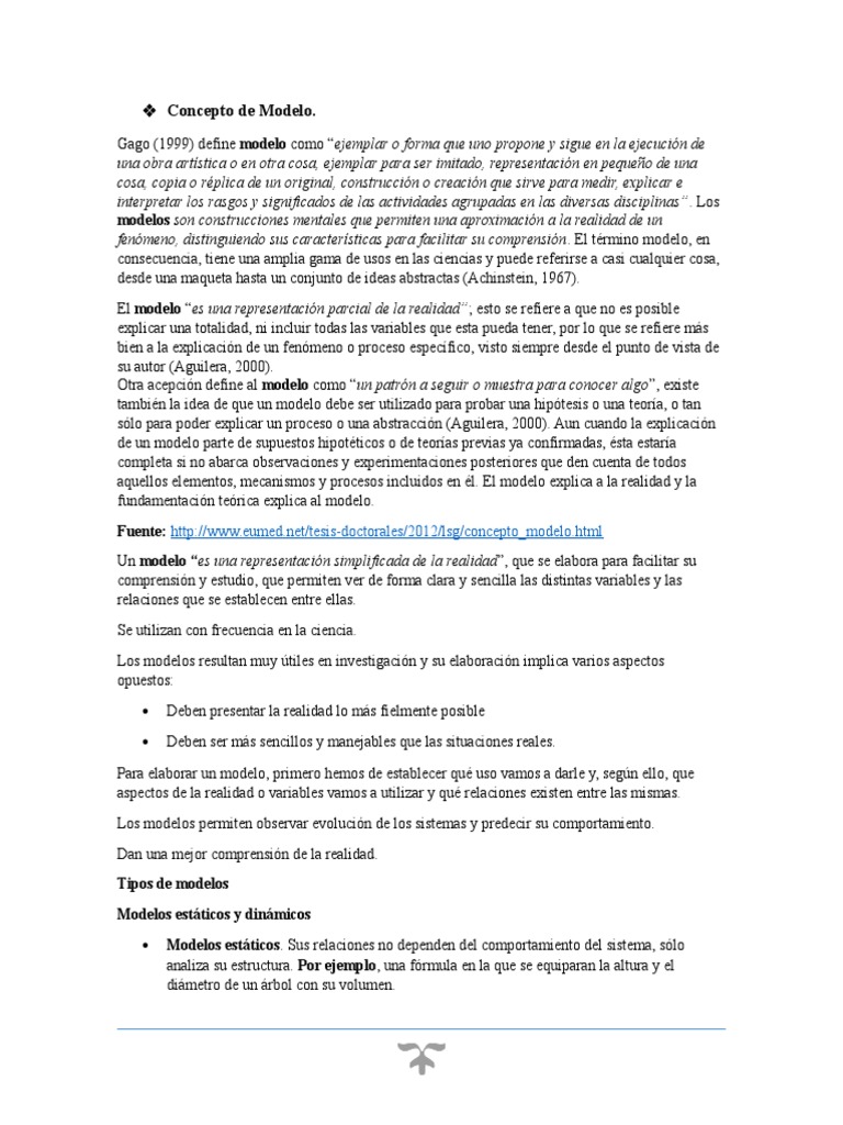 Concepto de Modelo y Modelado | PDF | Teoría | Modelo conceptual