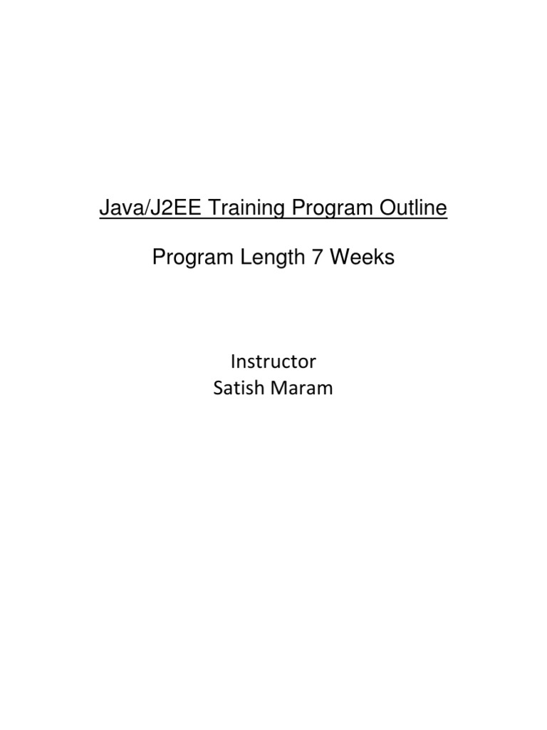 Java-J2EE Training Program Outline | Download Free PDF | Java Server ...