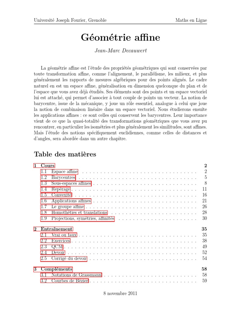 Introduction à la géométrie affine | PDF | Ensemble convexe | Espace ...