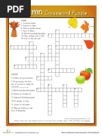 November Crossword | PDF | Thanksgiving | Gratitude