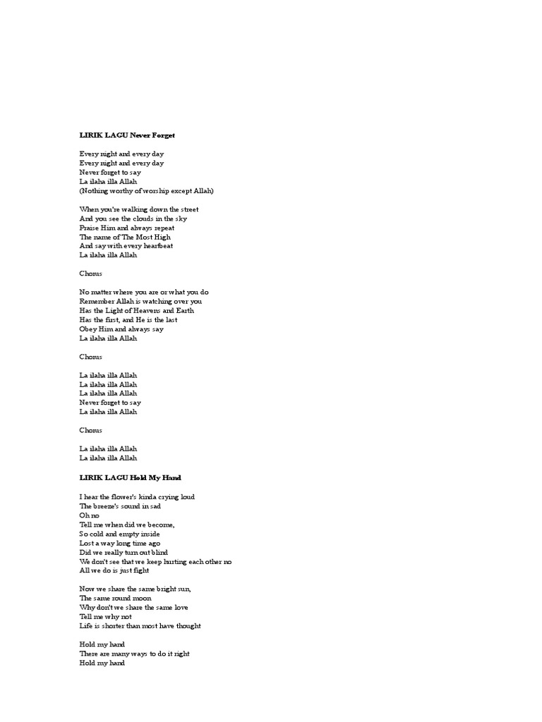 Lirik Lagu Never Forget | Mythology | Religious Belief And Doctrine