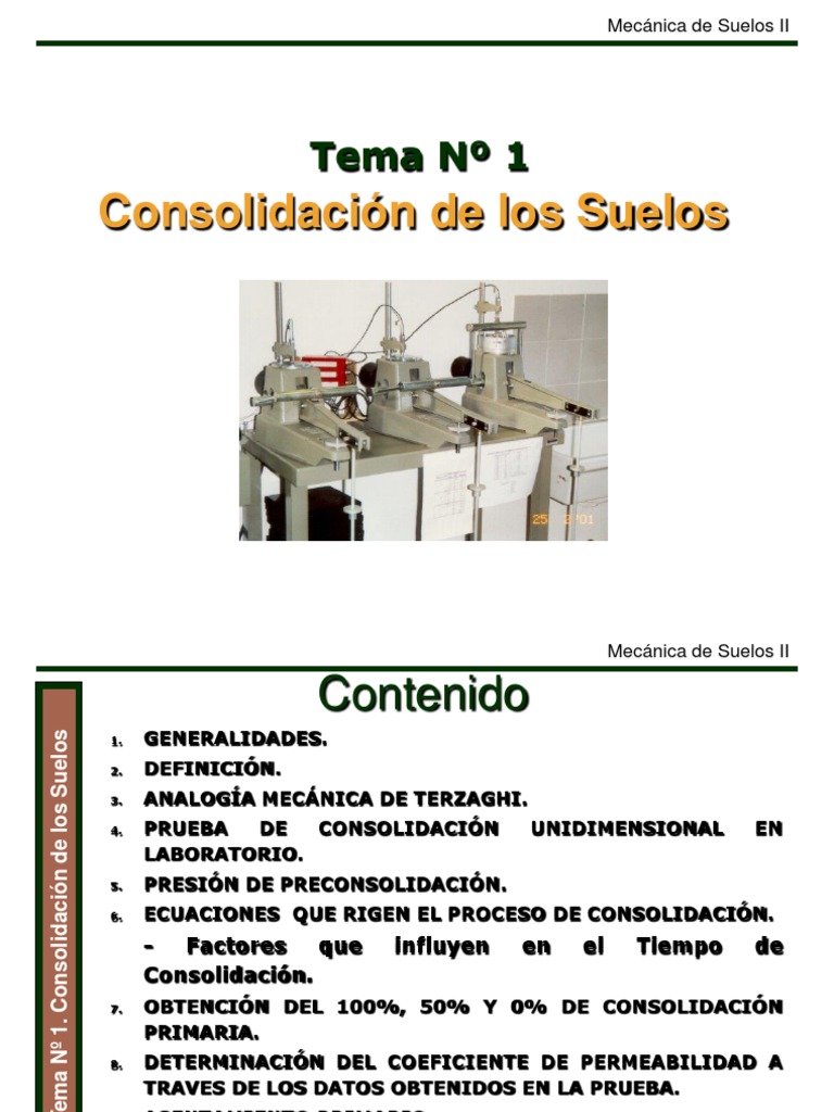 Consolidación de los Suelos | Mecánica de suelos | Permeabilidad ...