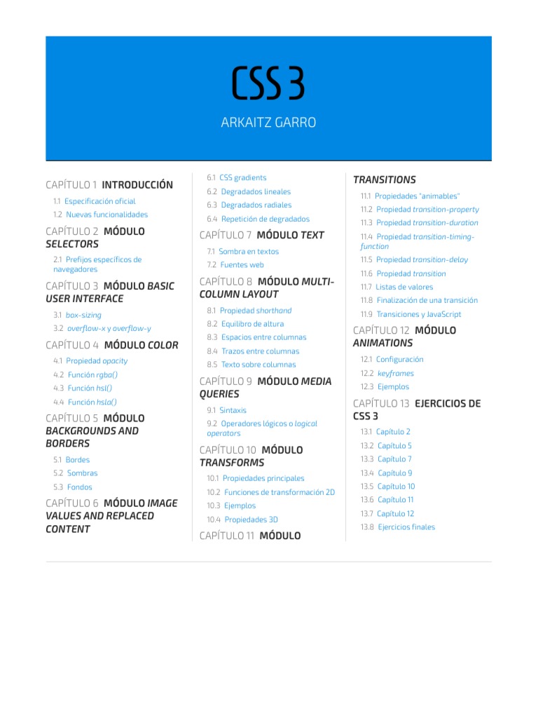 Guía completa sobre las nuevas funcionalidades de CSS 3 | PDF | Hojas ...