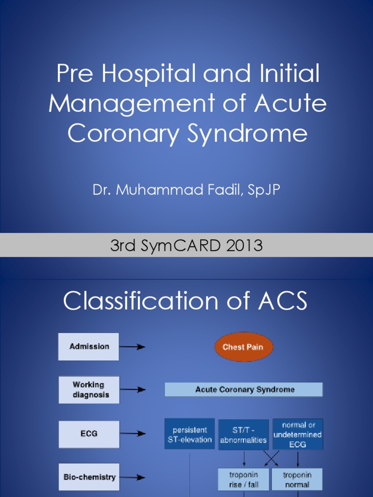 Pre Hospital and Initial Management of Acute Coronary | PDF ...