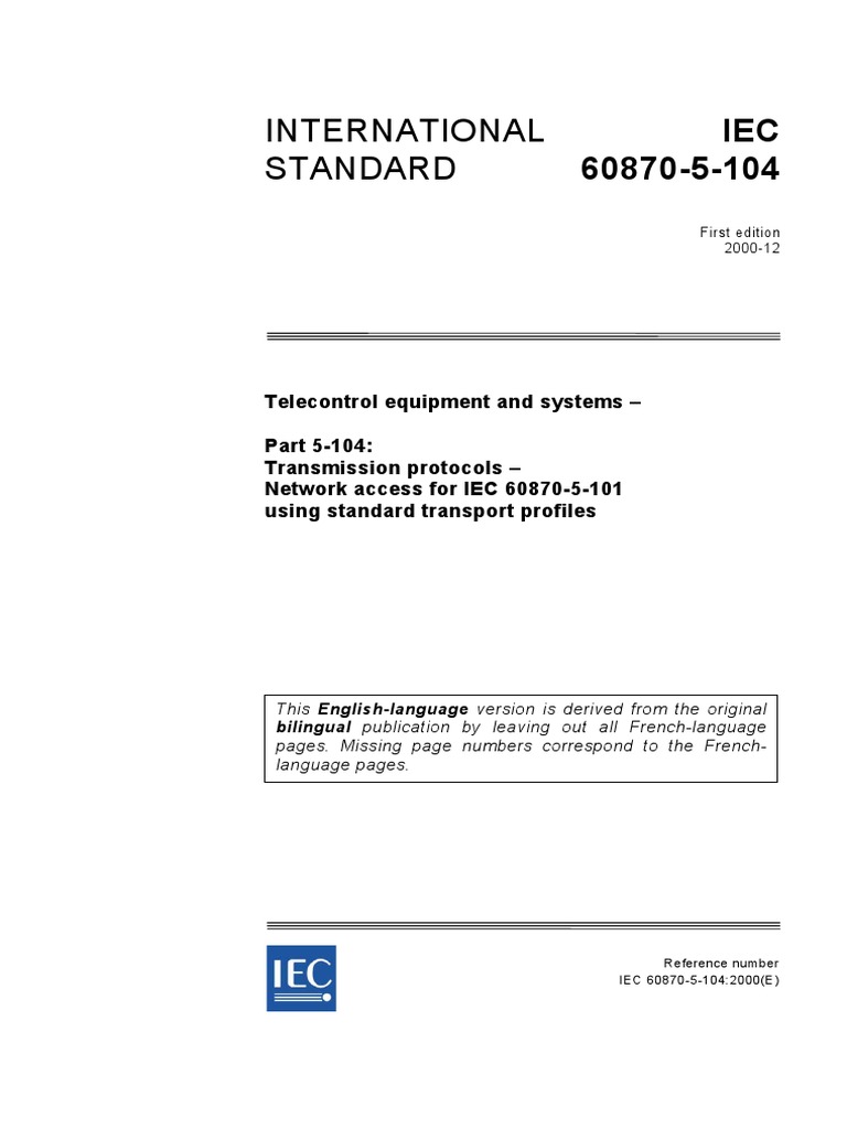870-104 Telecontrol Equipment and System | PDF | Communications ...