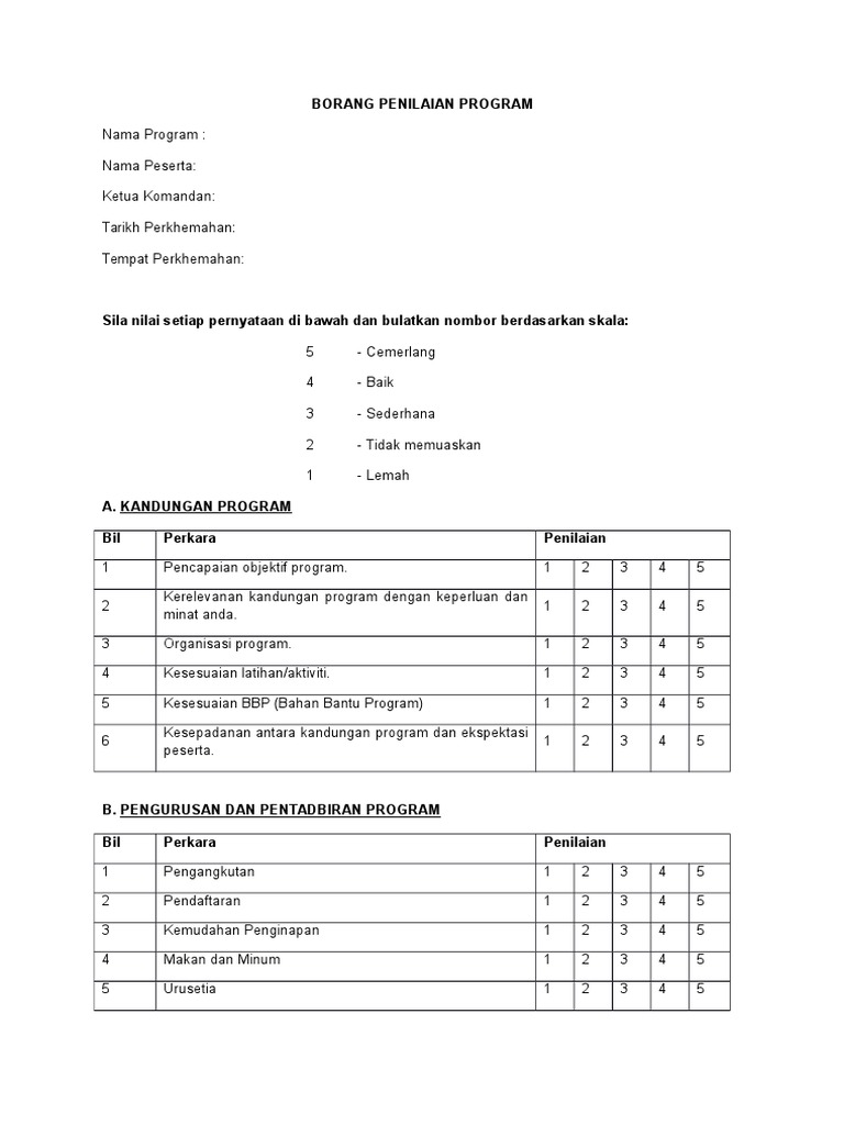 Borang Feedback | PDF