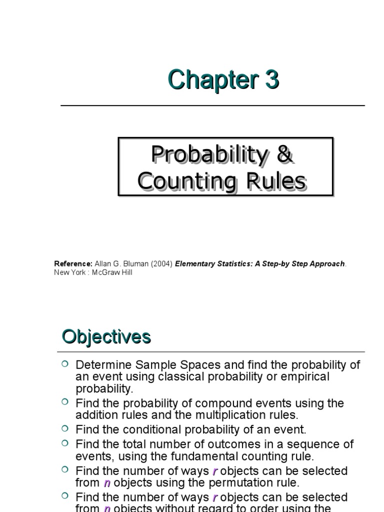 Chapter 3 Probability and Counting Rules | PDF | Probability | Permutation