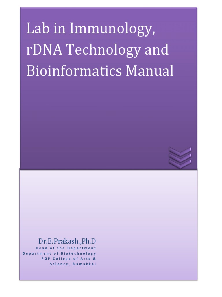 Immunology Rdna Bioinformatics Manual Pdf Agarose Gel