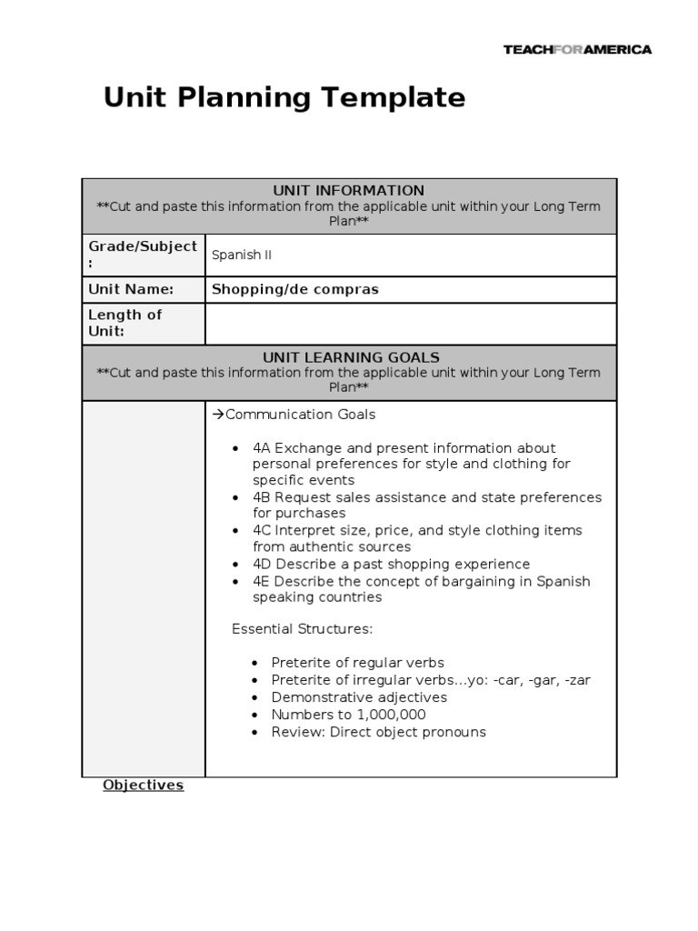 Unit 4 Plan | PDF | Grammatical Tense | Grammatical Conjugation