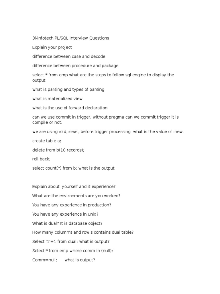 Interview Questions | PDF | Pl/Sql | Database Index