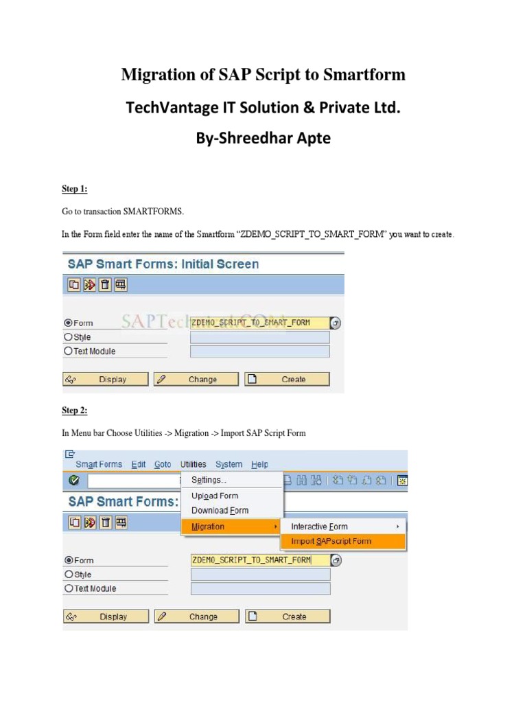 Migration of SAP Script To Smartform PDF | PDF | Computer Engineering | Software Engineering