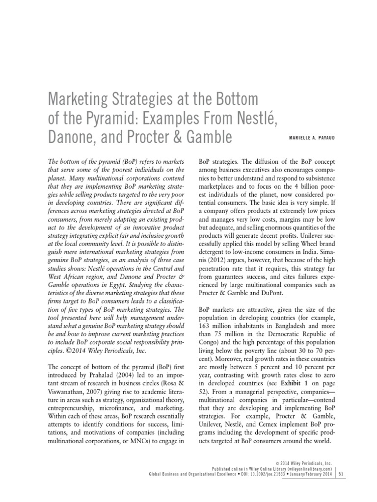 BoP Marketing | PDF | Strategic Management | Corporate Social ...