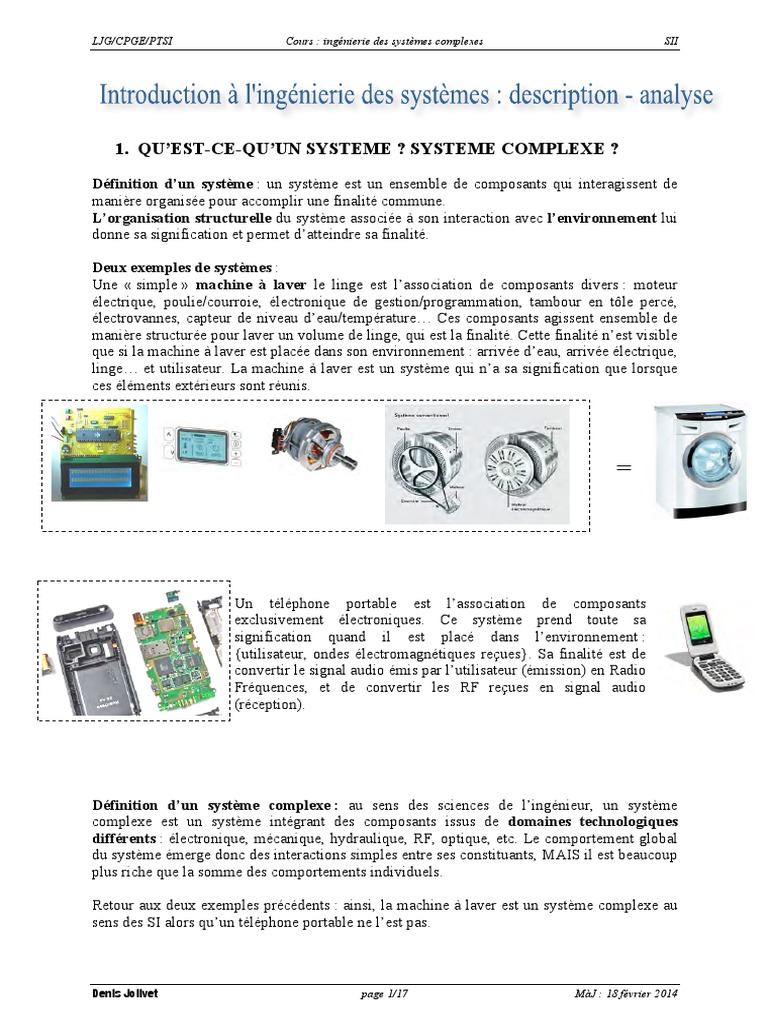 Cours Analyse Des Systèmes 2014 | PDF | Électronique | Systèmes complexes