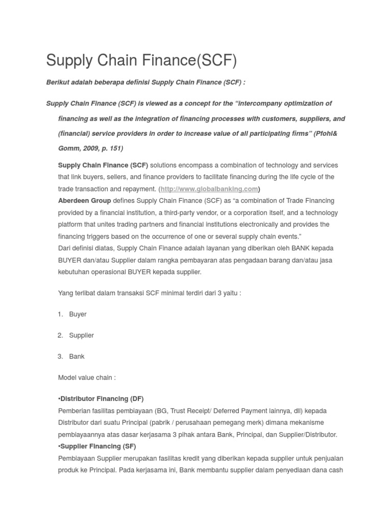 Supply Chain Finance (SCF) | PDF