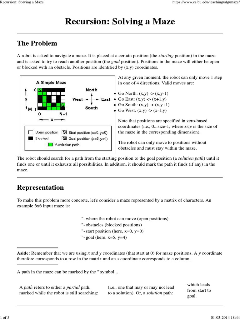 Solving A Maze | PDF | Recursion | Computer Programming